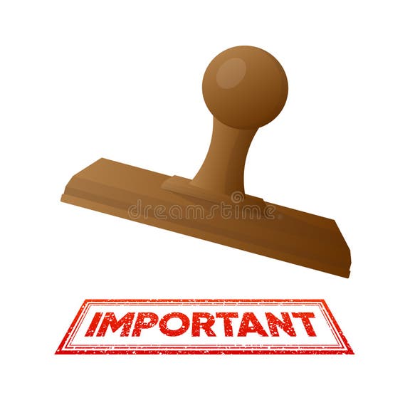 Important Red Rubber Stamp. Important Attention Notice. Vector ...