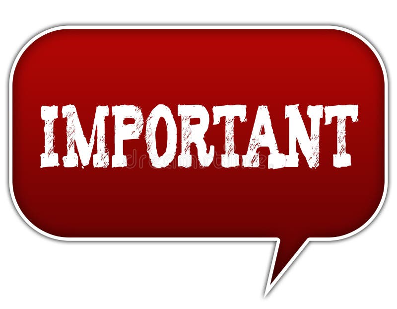 IMPORTANT on Red Speech Bubble Balloon. Stock Illustration ...