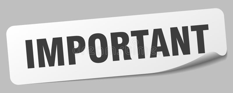 Important sticker. stock vector. Illustration of banner - 153288674