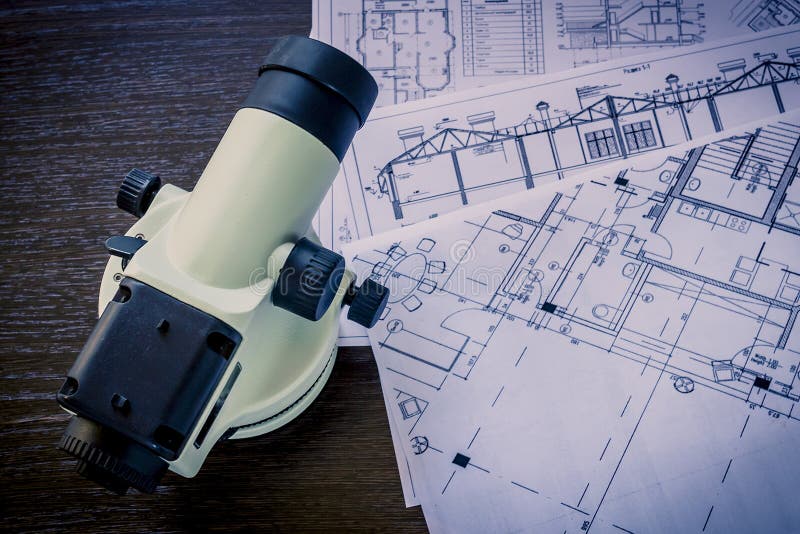 Important Surveying on the Construction Site the Foreman Stock Image ...