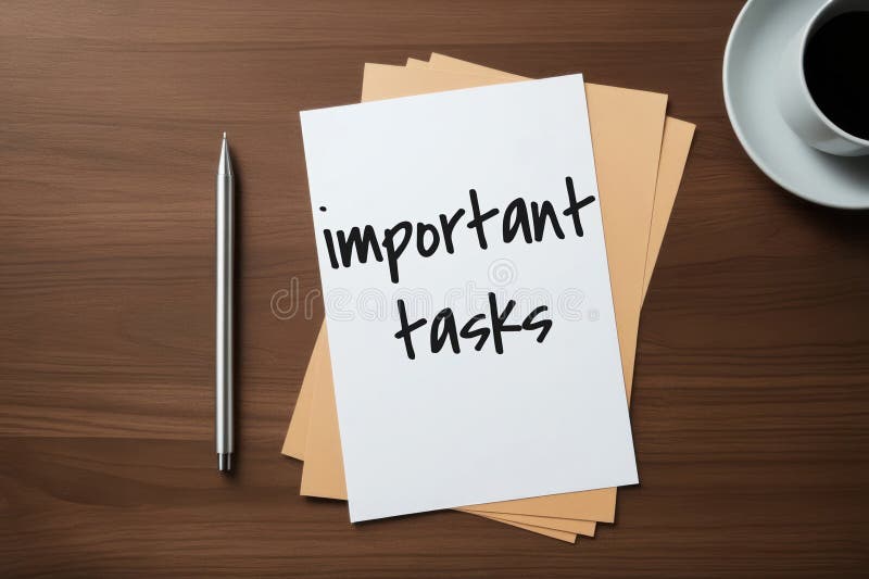 Important Tasks Inscription Text Words on Paper Stock Illustration ...