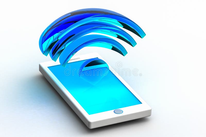 Mobile Phone and Radio Wave Stock Illustration - Illustration of mobile ...