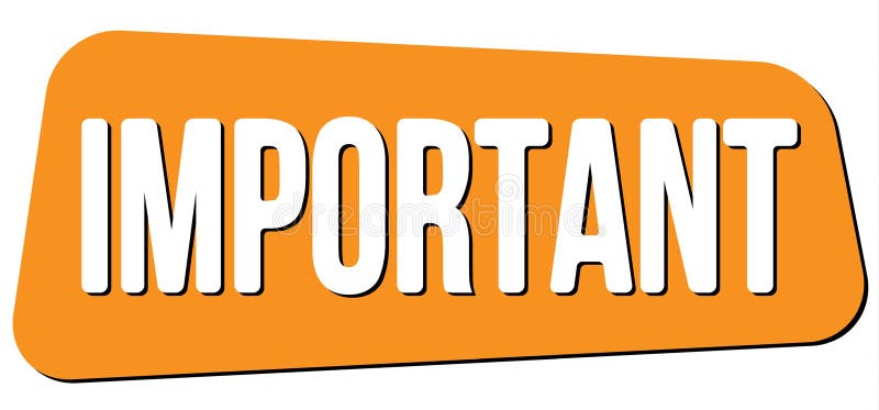 IMPORTANT Text on Orange Trapeze Stamp Sign Stock Illustration ...