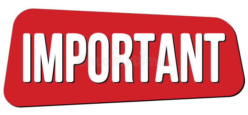 IMPORTANT Text on Red Trapeze Stamp Sign Stock Illustration ...