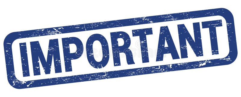 IMPORTANT Text Written on Blue Rectangle Stamp Stock Illustration ...