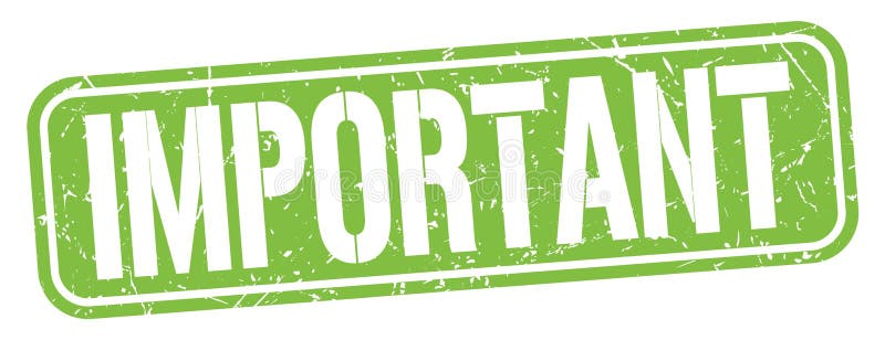 IMPORTANT Text Written on Green Stamp Sign Stock Illustration ...