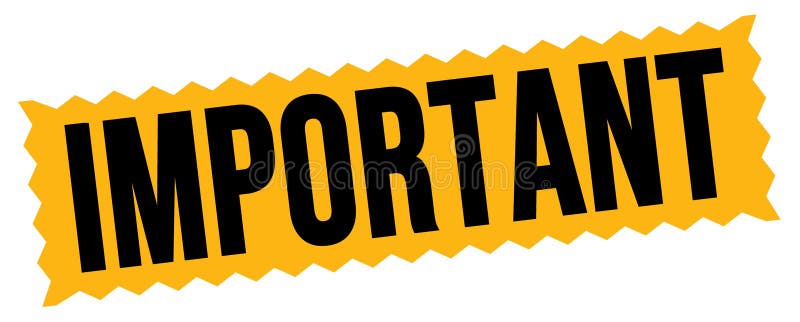 IMPORTANT Text Written on Orange-black Zig-zag Stamp Stock Illustration ...