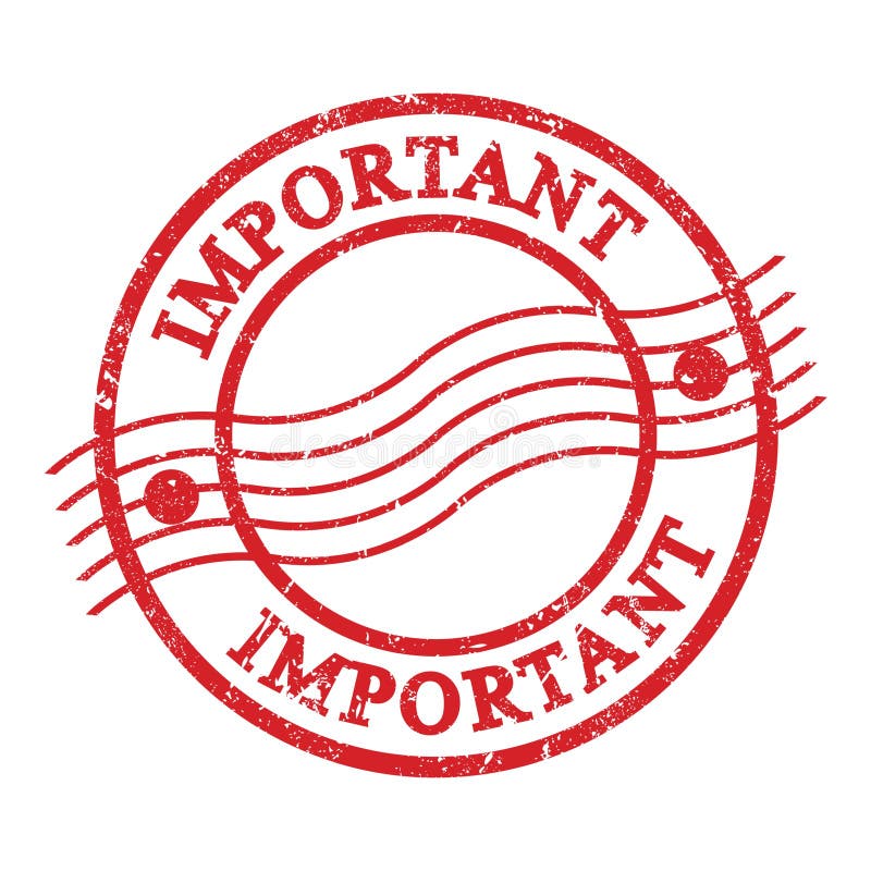 IMPORTANT, Text Written on Red Postal Stamp Stock Illustration ...
