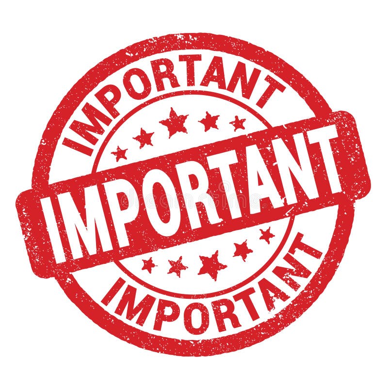 IMPORTANT Text Written on Red Round Stamp Sign Stock Illustration ...