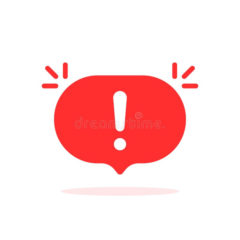 Important or Urgent Icon with Red Speech Bubble Stock Vector ...
