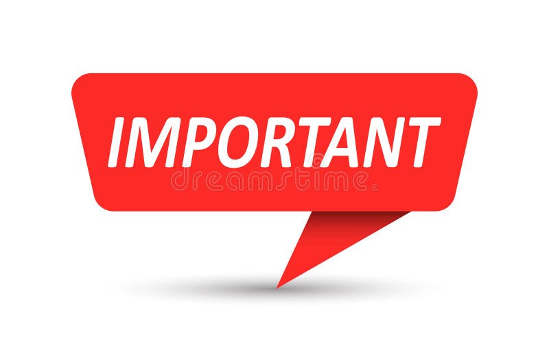 Important. Vector Banner, Pointer, Sticker, Label or Speech Bubble ...
