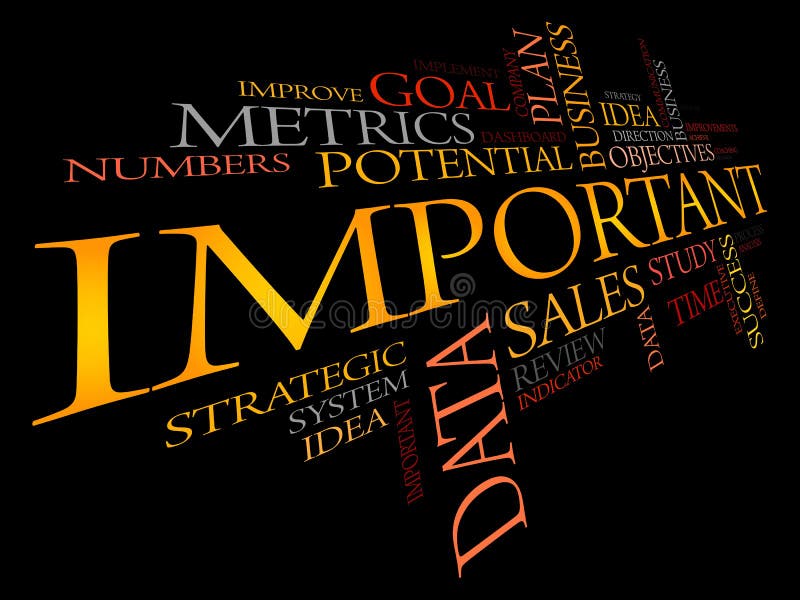 Important word cloud stock illustration. Illustration of memo - 199483499