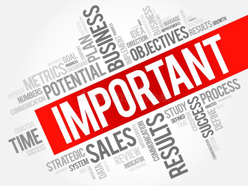 Important Word Cloud Laptop Shows Importance Consequential Or Ma Stock ...