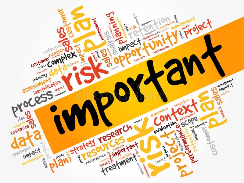 Important word cloud stock illustration. Illustration of notification ...