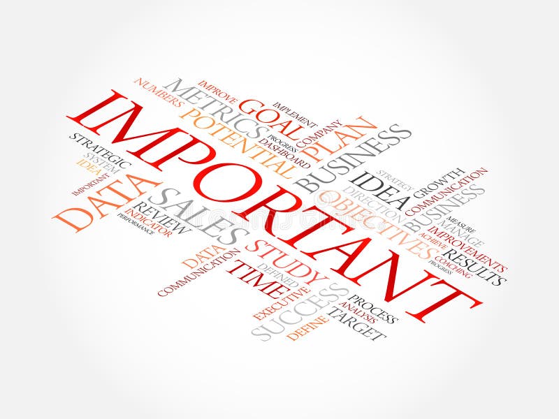 Important word cloud stock illustration. Illustration of important ...