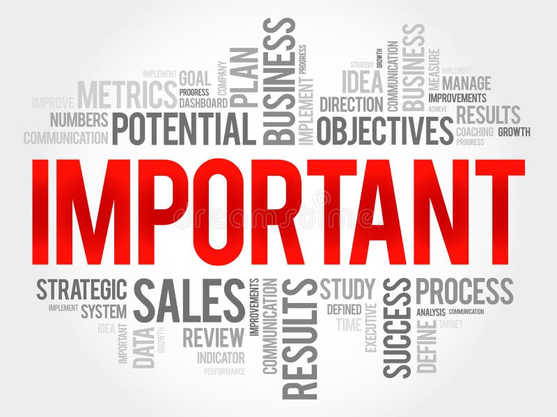 Important word cloud stock illustration. Illustration of concept ...
