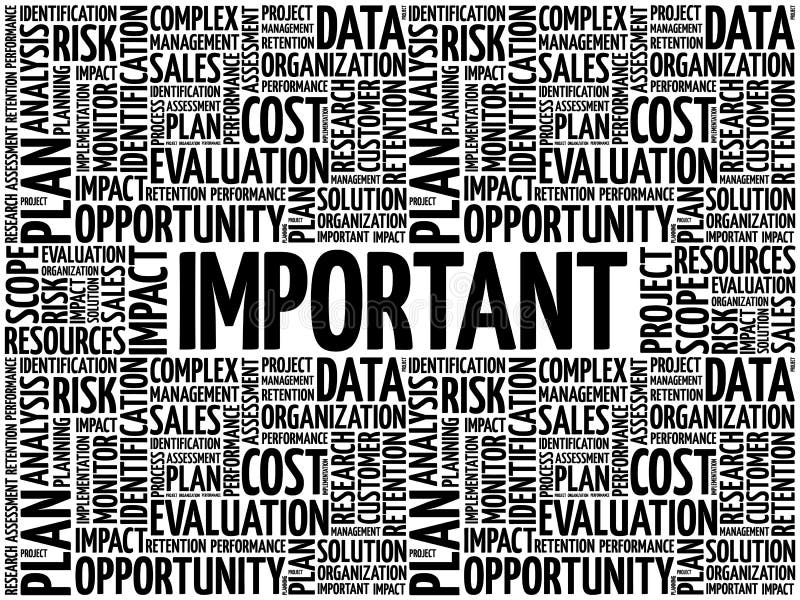 Important Word Cloud Collage Stock Illustration - Illustration of ...