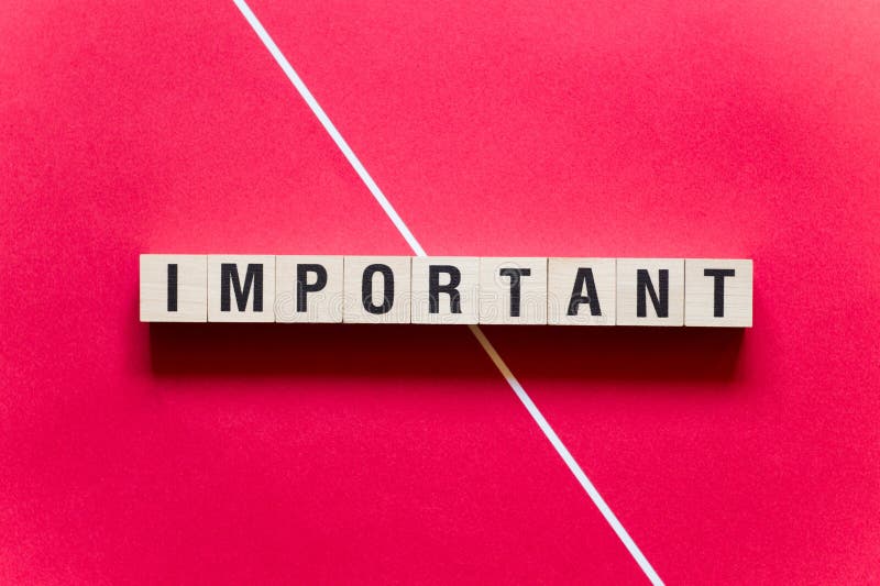 Important Word Written on Wood Block. Important Text on Wooden Table ...