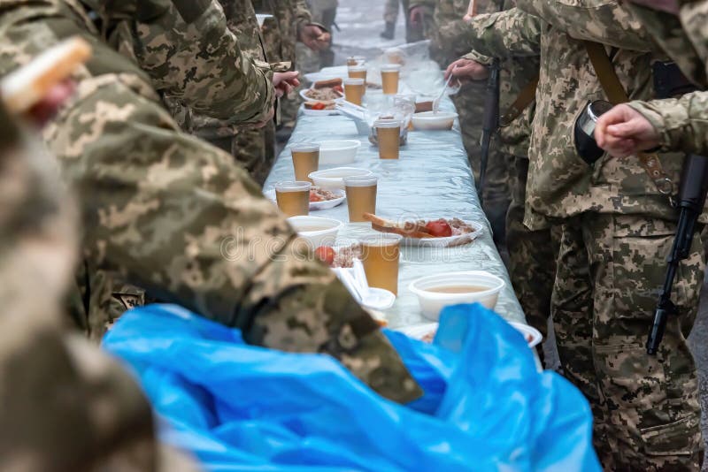 Imported Food for Soldiers Outdoors during Exercises Stock Photo ...