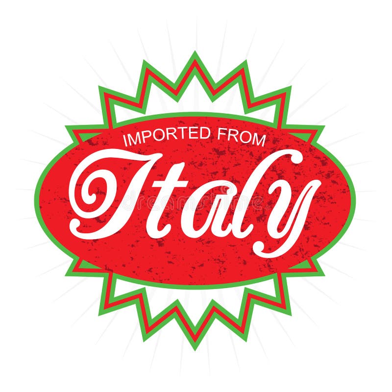 Imported from Italy Product Label Stock Vector - Illustration of ...