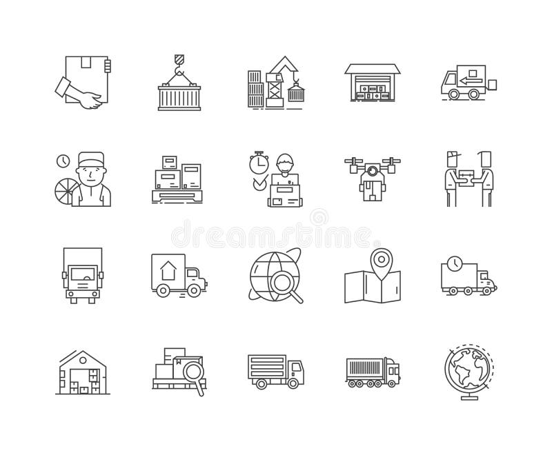 Importing and Exporting Line Icons, Signs, Vector Set, Outline ...