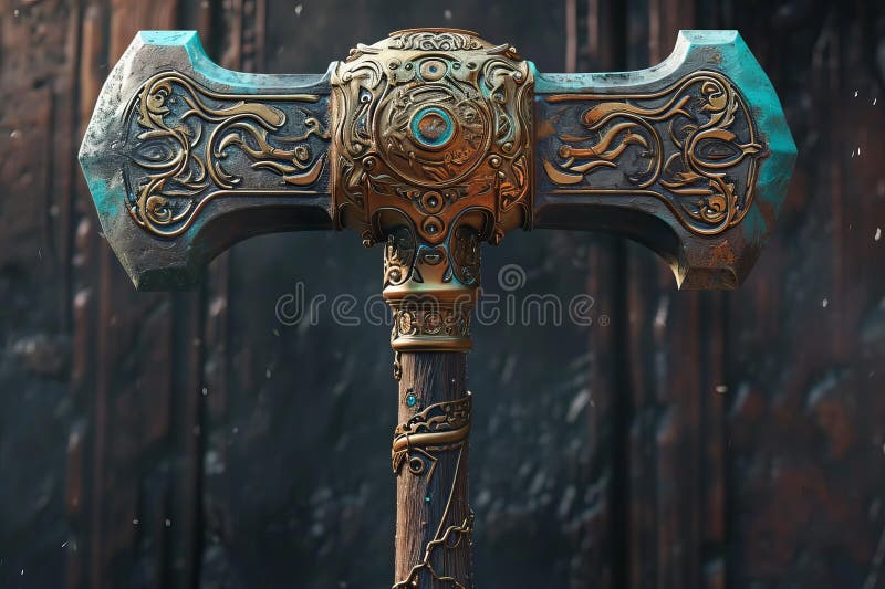 Imposing Ancient Fantasy Hammer. Generate Ai Stock Photo - Image of ...