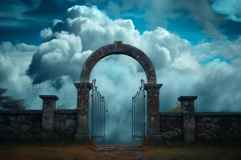 Imposing Arched Gate Surreal. Generate Ai Stock Image - Image of ...