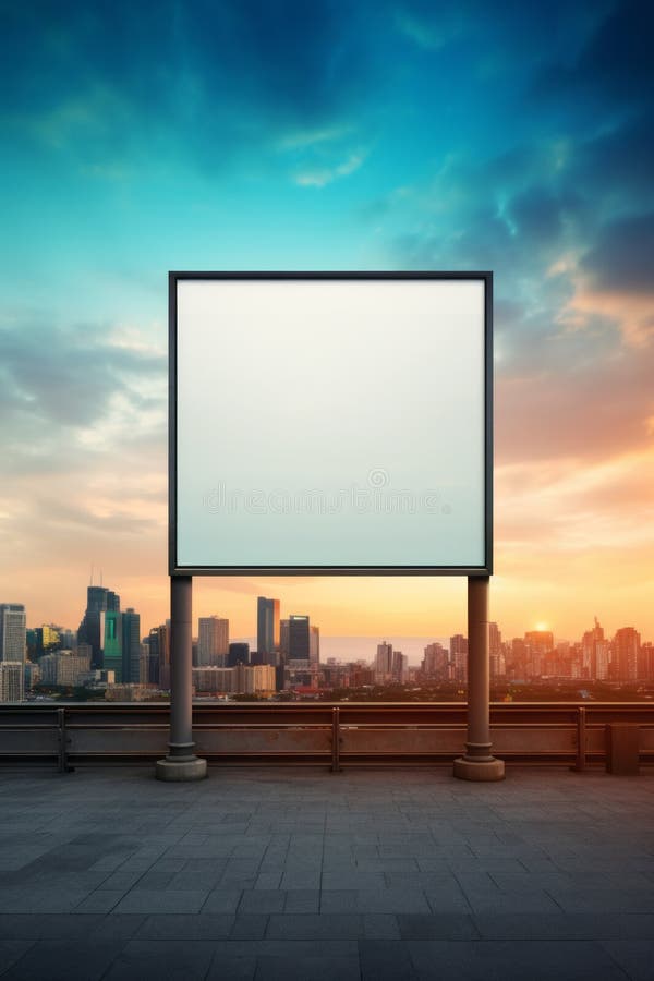 Imposing Billboard Frame in the City. Beautiful Illustration Picture ...