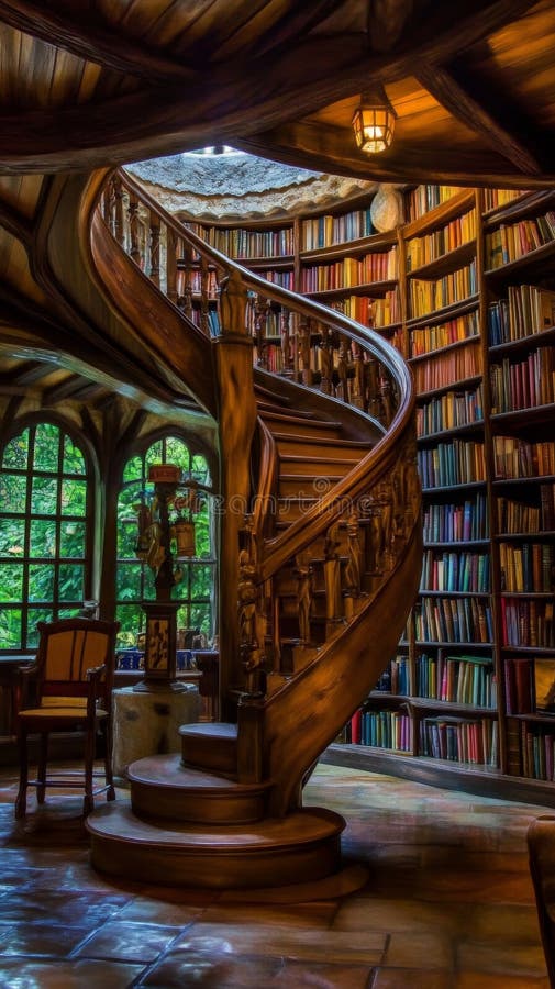 An Imposing Bookshelf Designed with Modern Architecture, Providing a ...