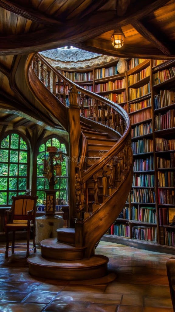 An Imposing Bookshelf Designed with Modern Architecture, Providing a ...