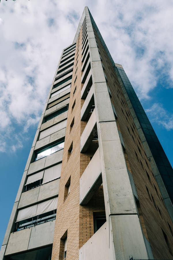 Imposing Brutalist Architecture Building Under a Clear Blue Sky. this ...
