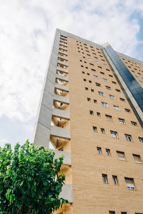 Imposing Brutalist Architecture Building Under a Clear Blue Sky. this ...