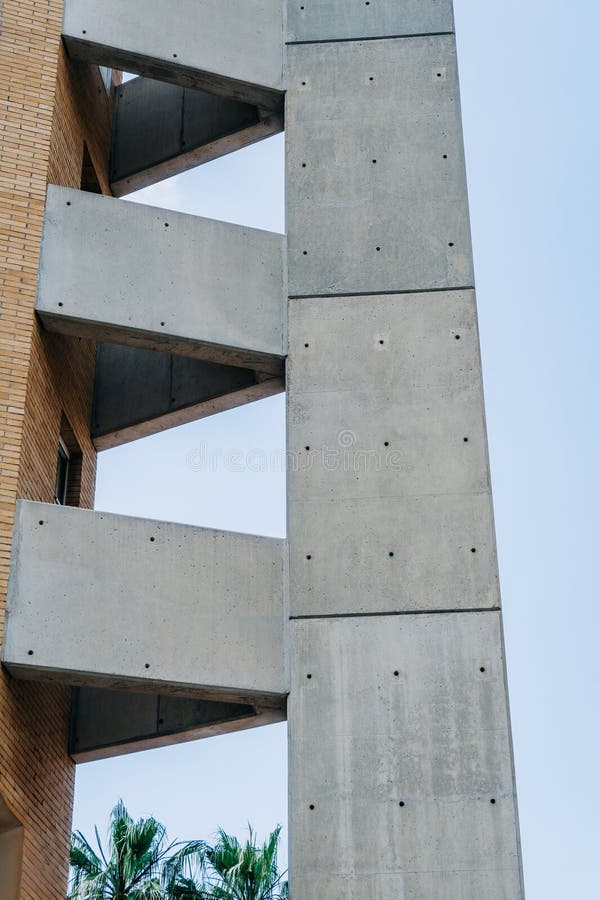 Imposing Brutalist Architecture Building Under a Clear Blue Sky. this ...