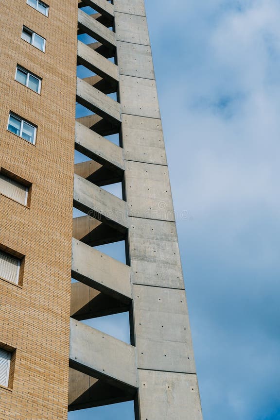 Imposing Brutalist Architecture Building Under a Clear Blue Sky. this ...