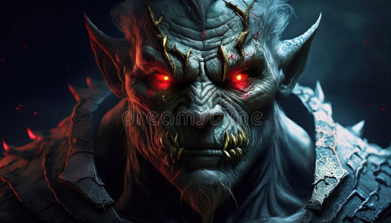 Fierce Creature Emerges from Shadows in Stock Image - Image of ...