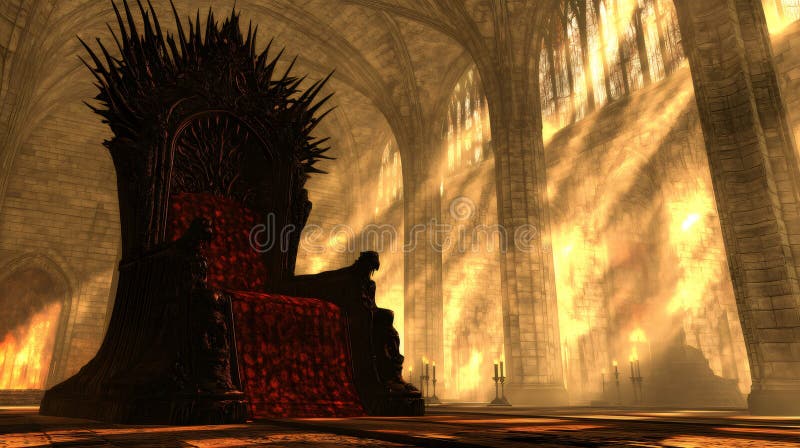 Imposing Gothic Throne Chair Stands in a Majestic Cathedral Stock ...