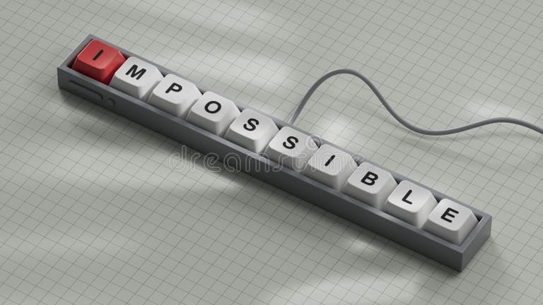 Impossible.Computer Keyboard Keys Spelling.Flat Lay View from Above on ...
