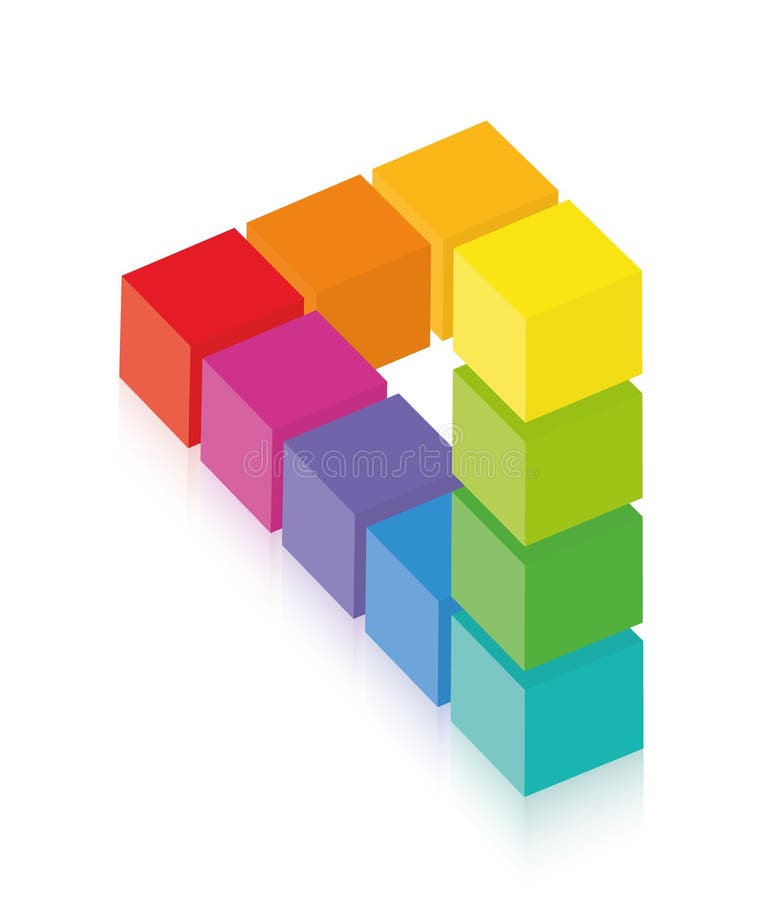 Colored cubes 3D stock vector. Illustration of guide - 27264944
