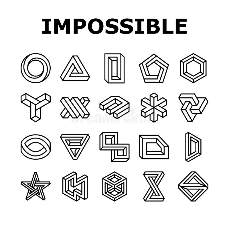 Impossible Geometric Shape Icons Set Vector Stock Vector - Illustration ... Impossible Geometric Shape Icons Set Vector Stock Vector - Illustration ...