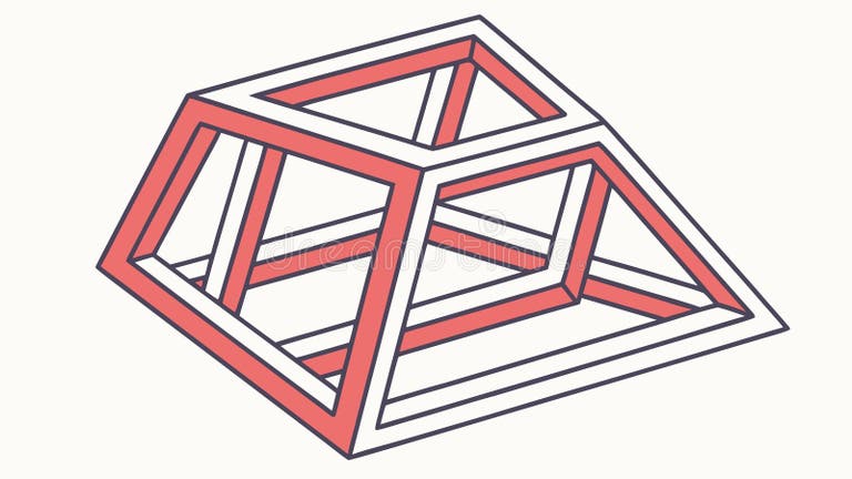 Impossible Geometric Shape Optical Illusion Vector Line Drawing, Vector ...