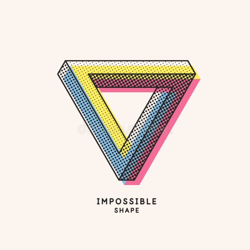 Impossible Geometric Shape. the Penrose Triangle. Isolated 3d Shape. a ...