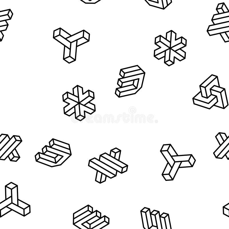 Impossible Geometric Shape Vector Seamless Pattern Stock Vector ...