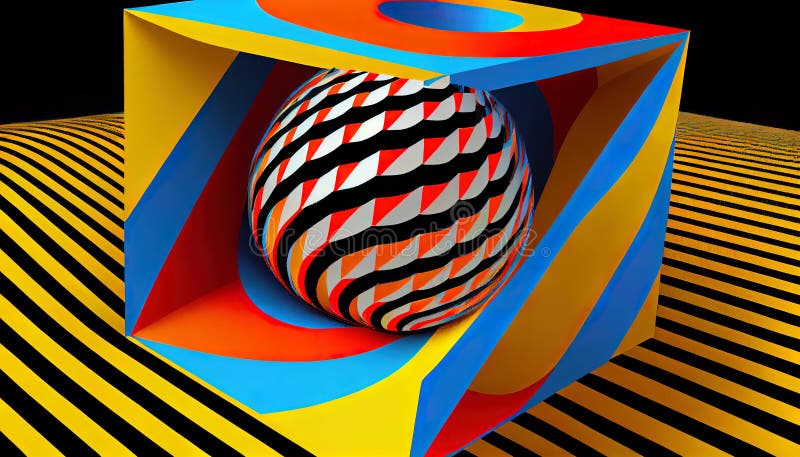 Impossible Modern Geometric Background. AI Generated Stock Illustration ...