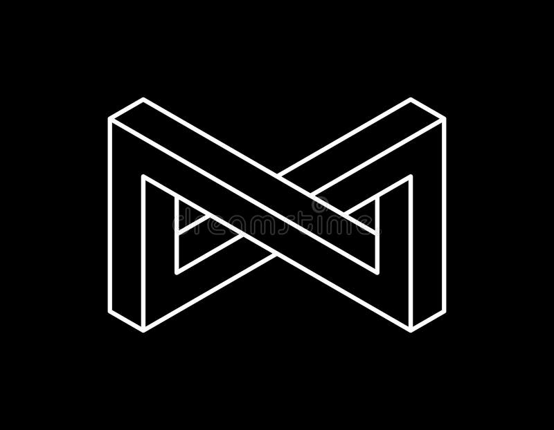 Impossible Object. Isolated on Black Background Stock Vector ...