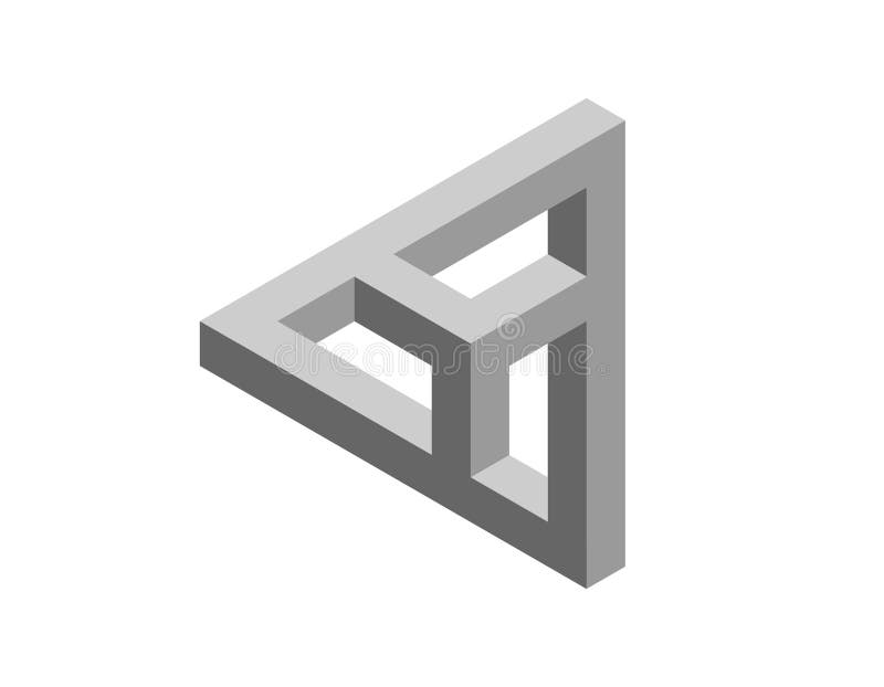 Impossible Object. Isolated on Black Background Stock Vector ...