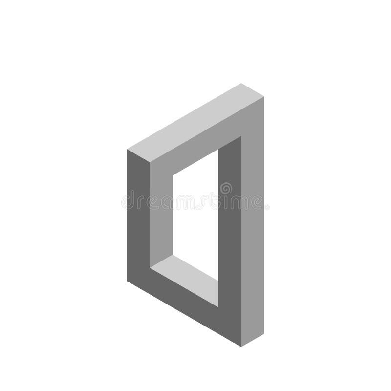 Impossible Object. Isolated on White Background. 3d Vector Illus Stock ...