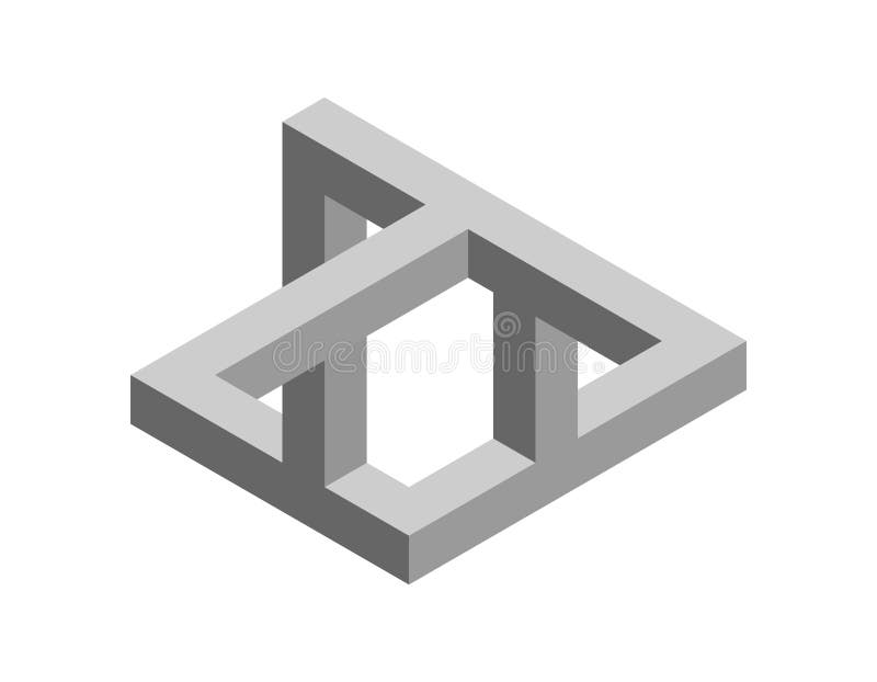 Impossible Object. Isolated On White Background. Vector Outline Stock ...