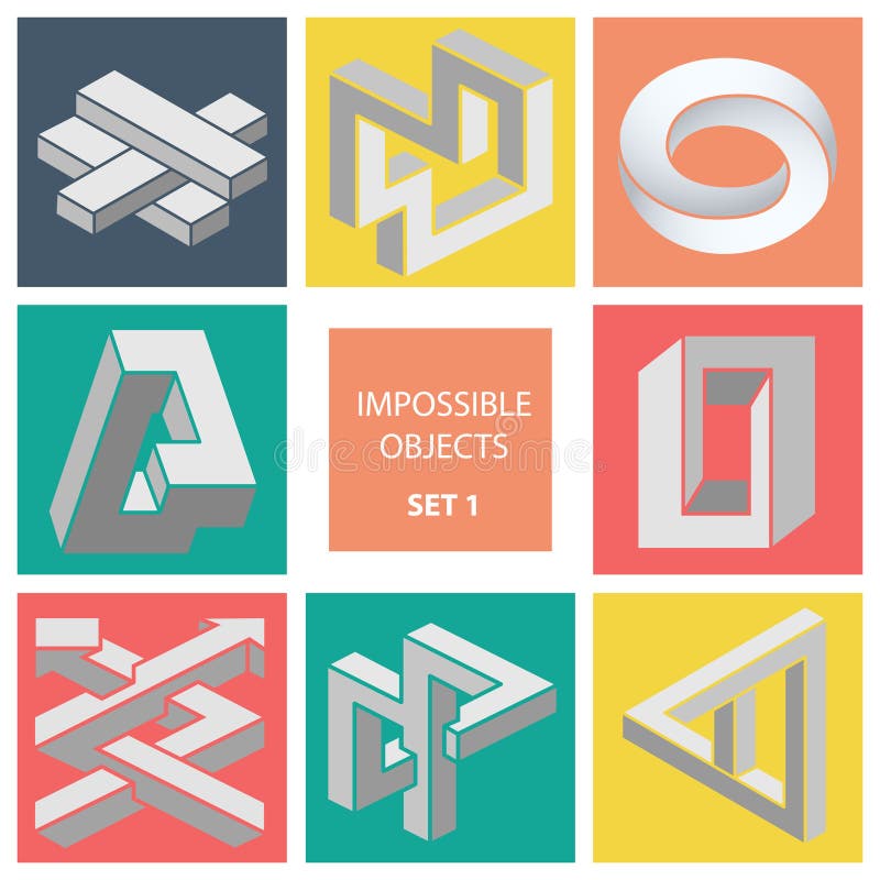 Impossible Objects Visual Riddle Stock Vector - Illustration of ...