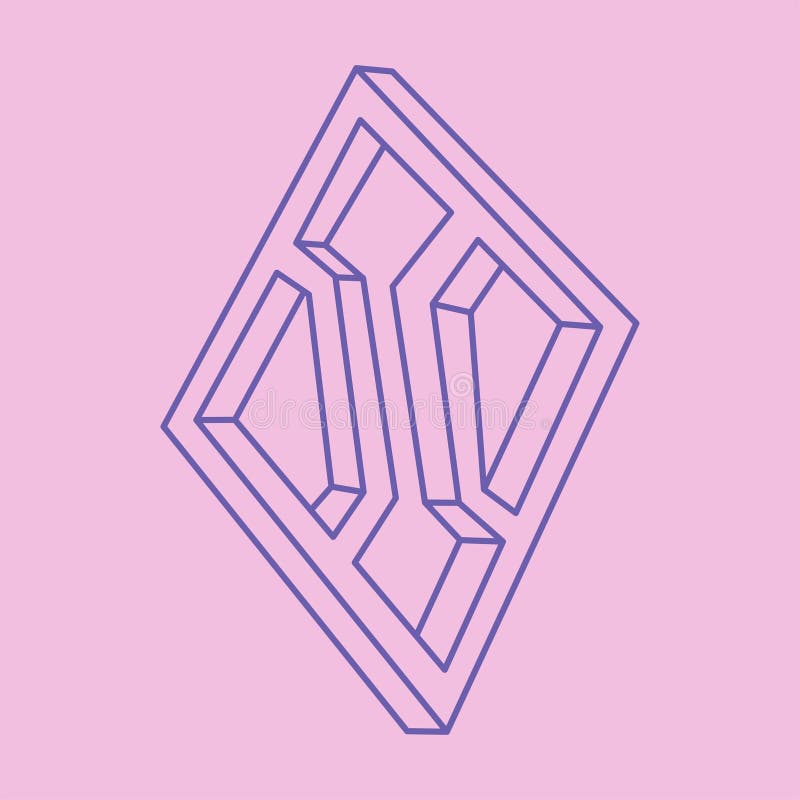 Impossible Optical Illusion Shape. Impossible Figures. Unreal Geometric ...