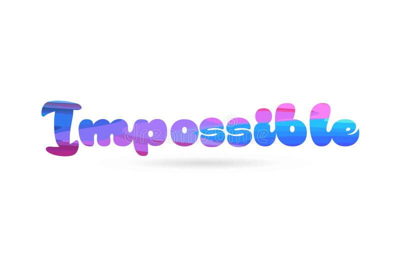 Impossible Pink Word Text Logo Icon Design for Typography Stock ...